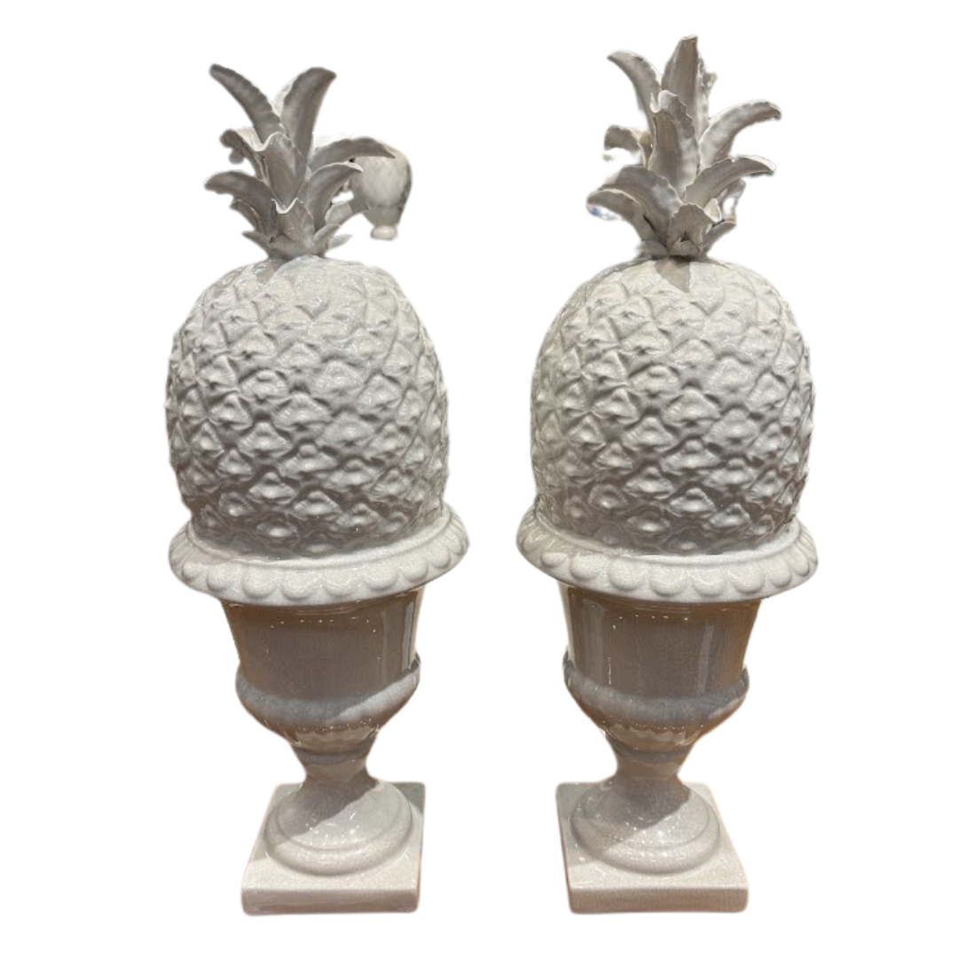 Vintage Pair of Italian Pineapple Statues – interiorsmarket